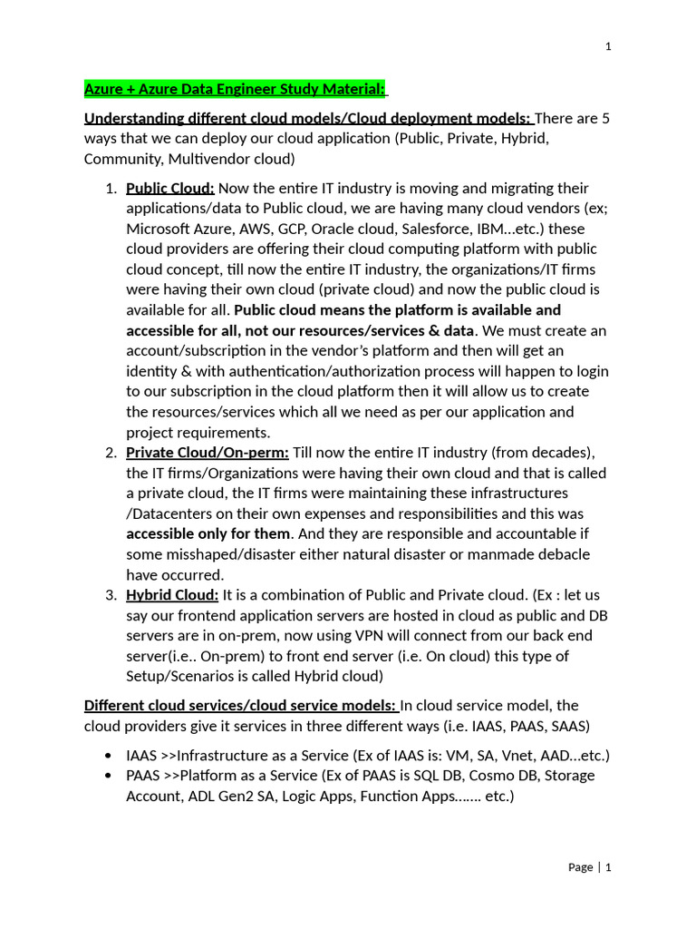 DP-203-Azure Data Engr Study Material | PDF | Cloud Computing | Computer File