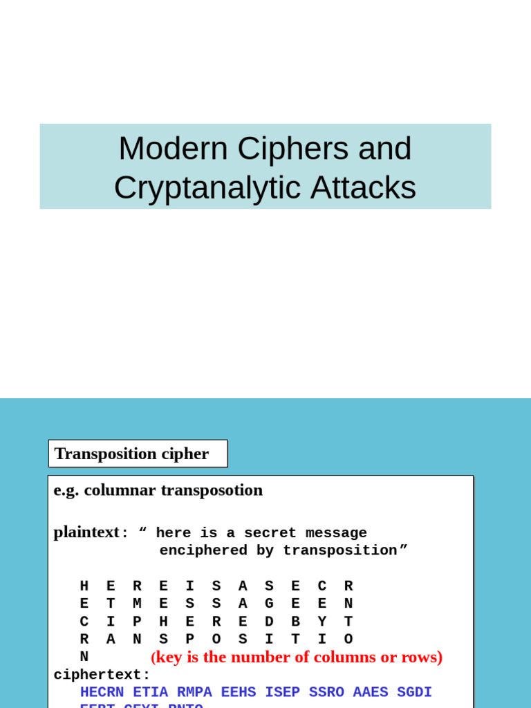 Modern Ciphers and Cryptanalytic Attacks | PDF | Cryptanalysis | Military Communications