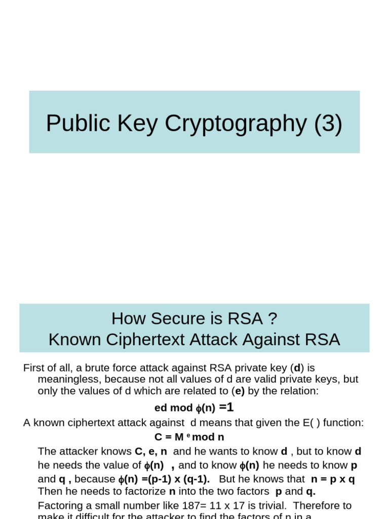 Public Key Cryptography 3 | PDF | Public Key Cryptography | Key ...