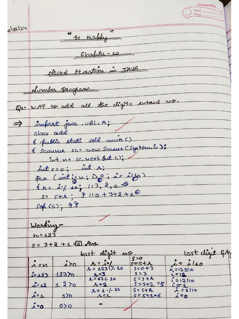 CH-10 Nested Iteration in JAVA | PDF