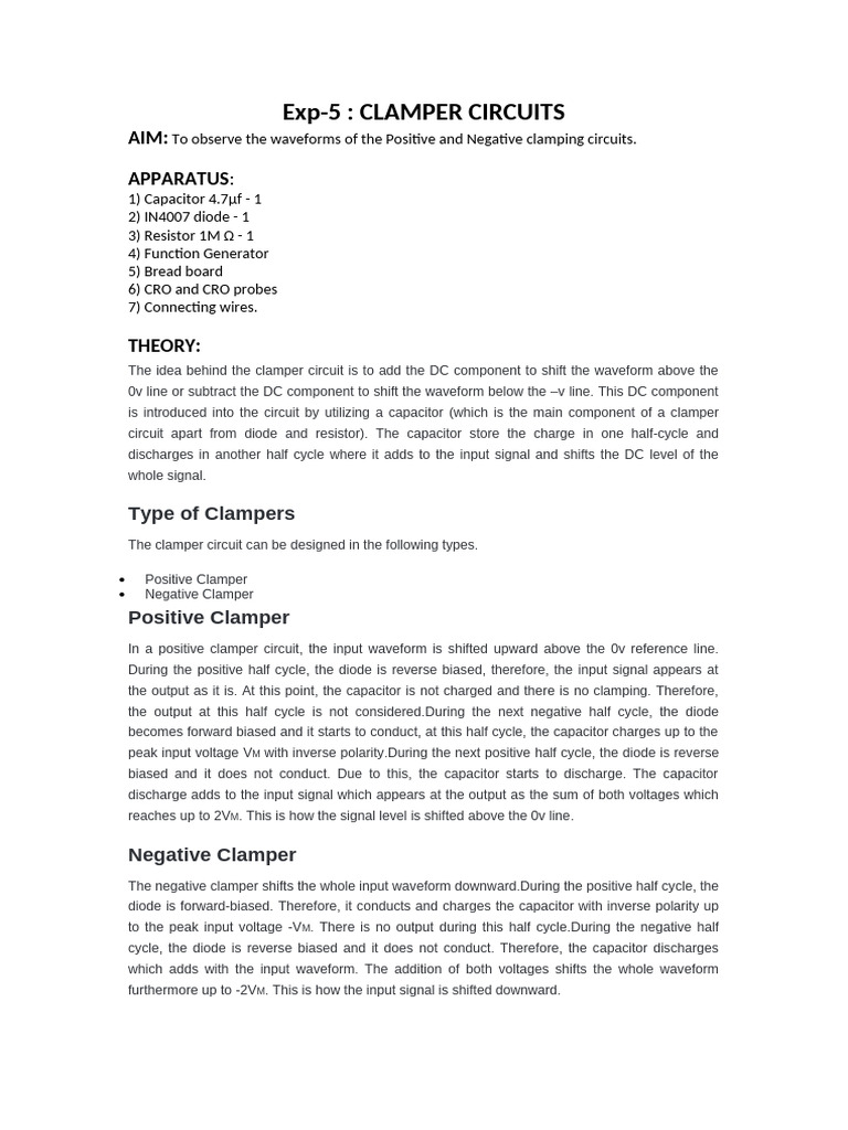 Clampers | PDF | Electronics | Electricity