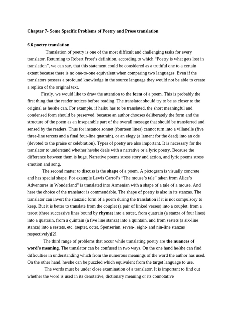 Chapter 7 - Some Specific Problems of Poetry and Prose Translation ...