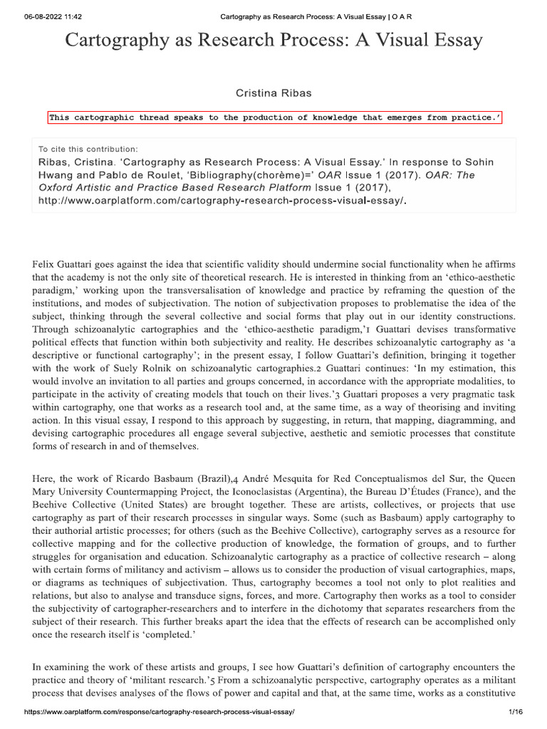 Cartography as Research Process_ a Visual Essay _ O a R | PDF