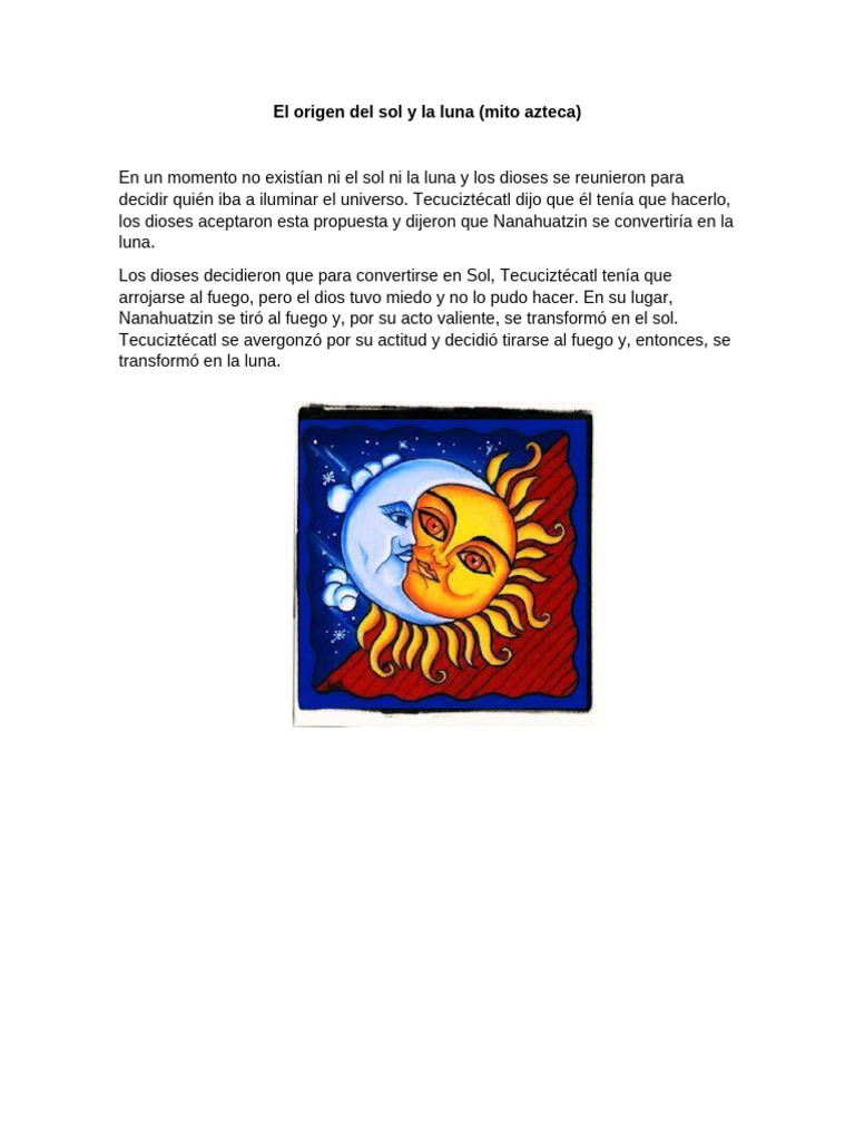 Origen del sol y la luna: mito azteca | PDF