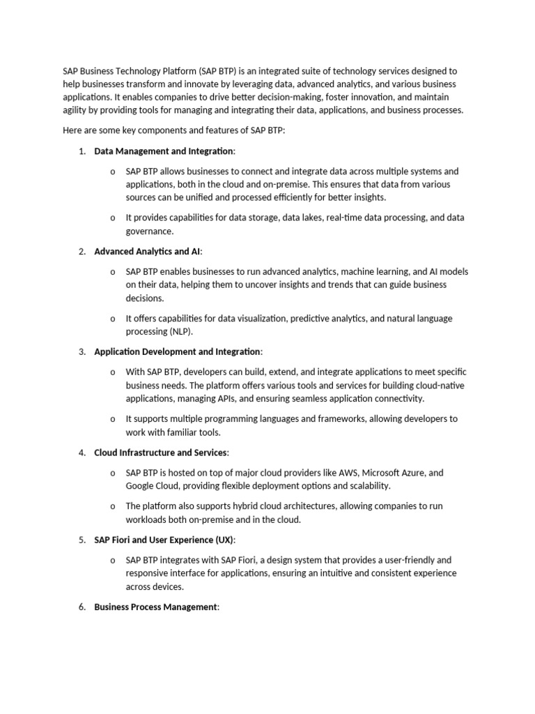 SAP BTP Intro By DVK | PDF | Cloud Computing | Analytics