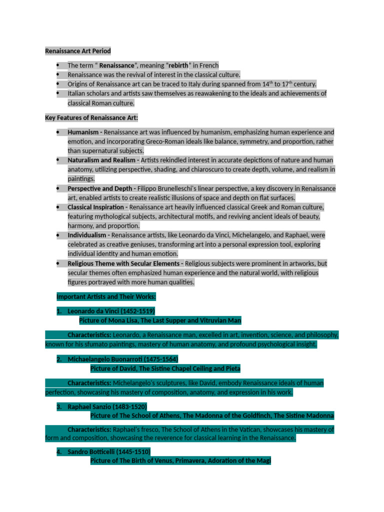 Renaissance Art | PDF | Renaissance Art | Renaissance