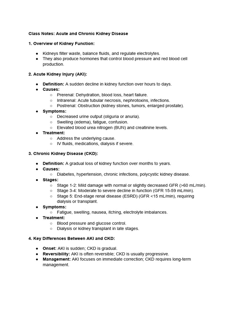 Notes On Acute and Kidney Disease | PDF