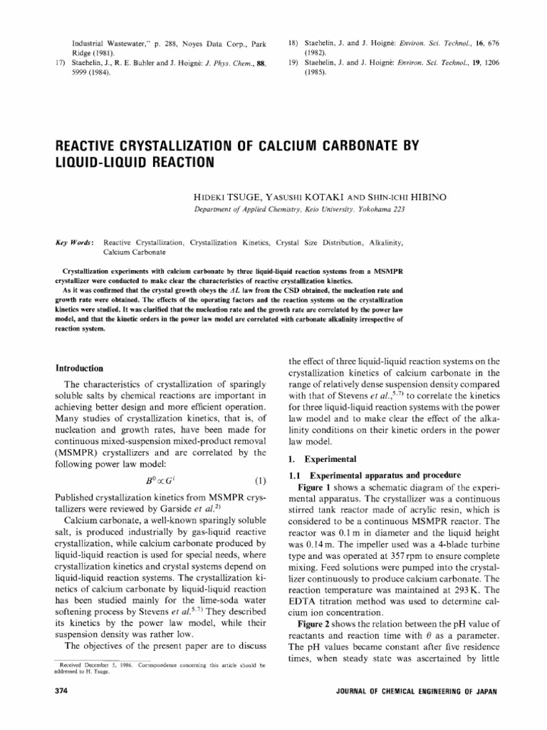 Reactive Crystallization PDF | PDF | Titration | Chemistry