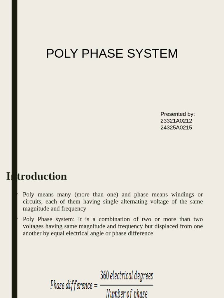 Polyphase System 1 | PDF | Electric Motor | Physical Quantities