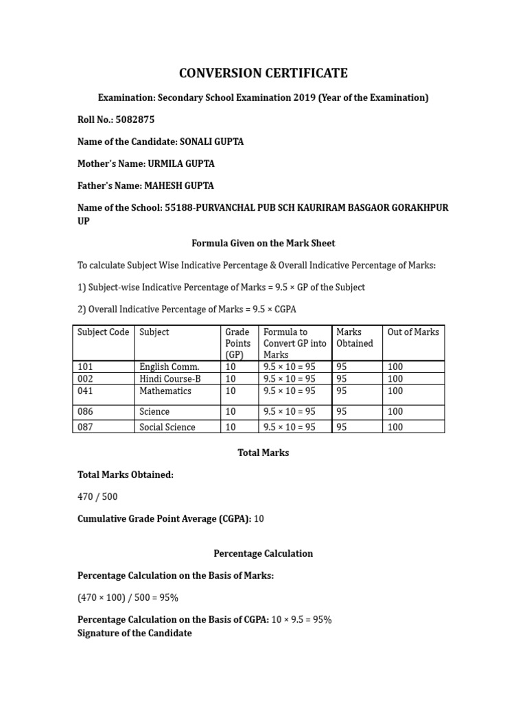Conversion Certificate Corrected | PDF