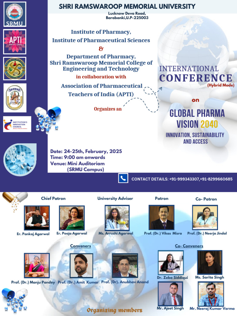 International Conference Brochure, IOP,SRMU | PDF | Health Sciences | Pharmacy