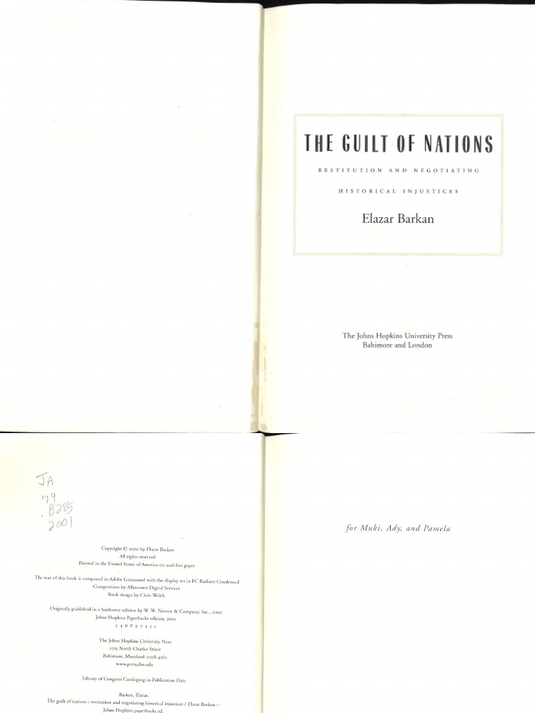 Barkan, Elazar - Amending Historical Injustices in International ...