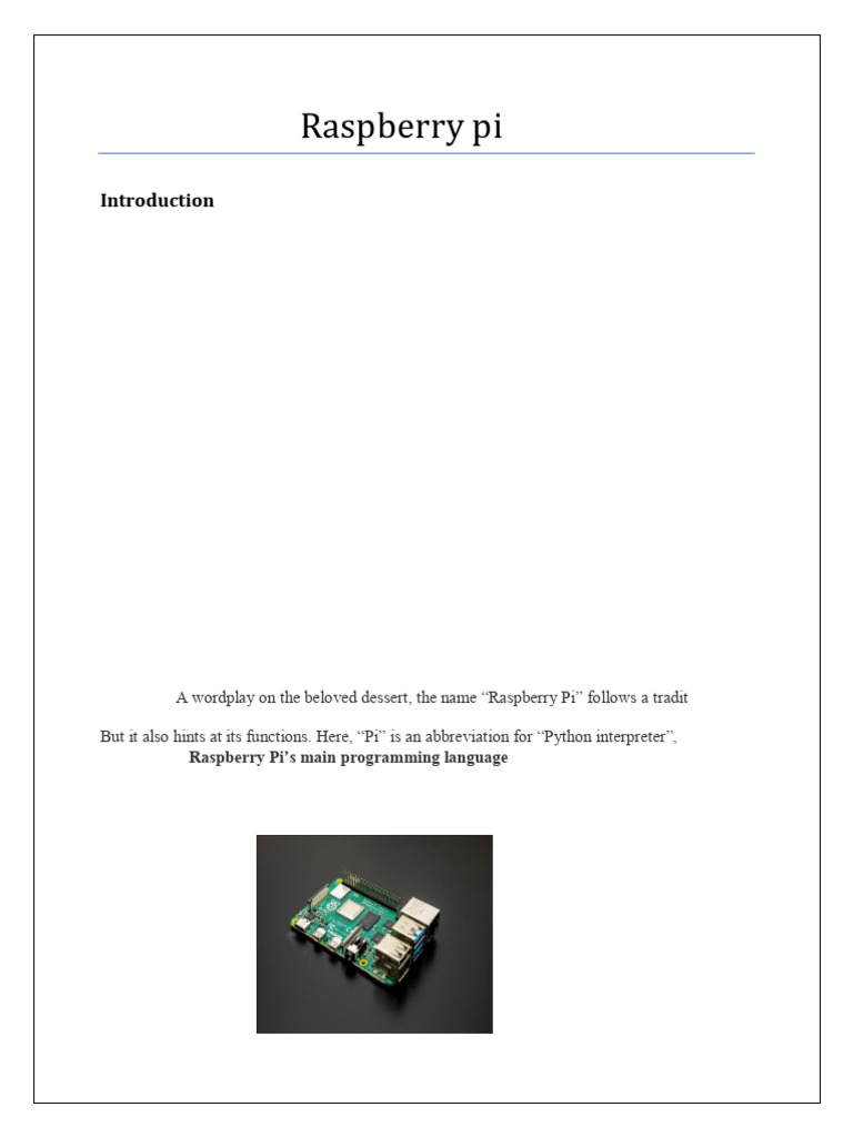Raspberry Pi Report M.E CSC | PDF | Raspberry Pi | Computer Science