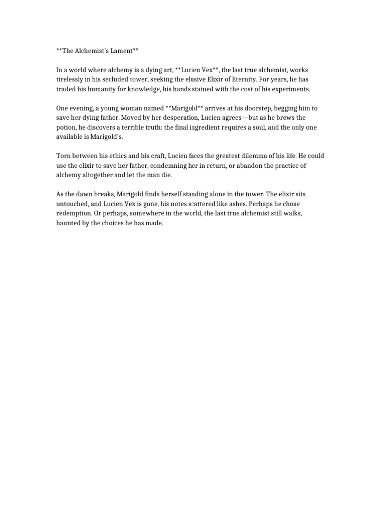 The Alchemists Lament | PDF