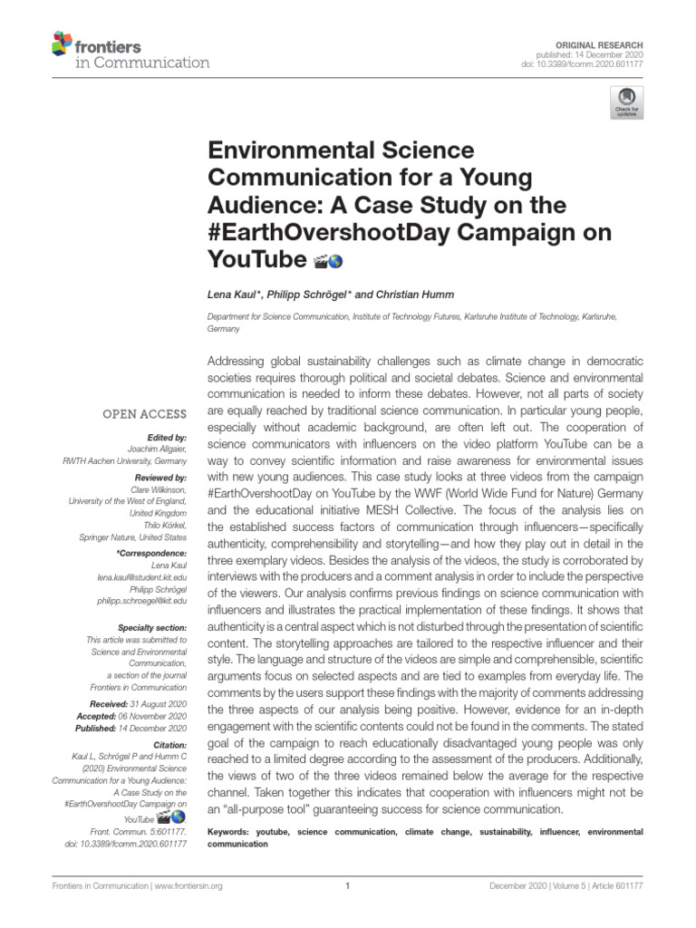 Environmental Science Communication For | PDF | Target Audience | Science