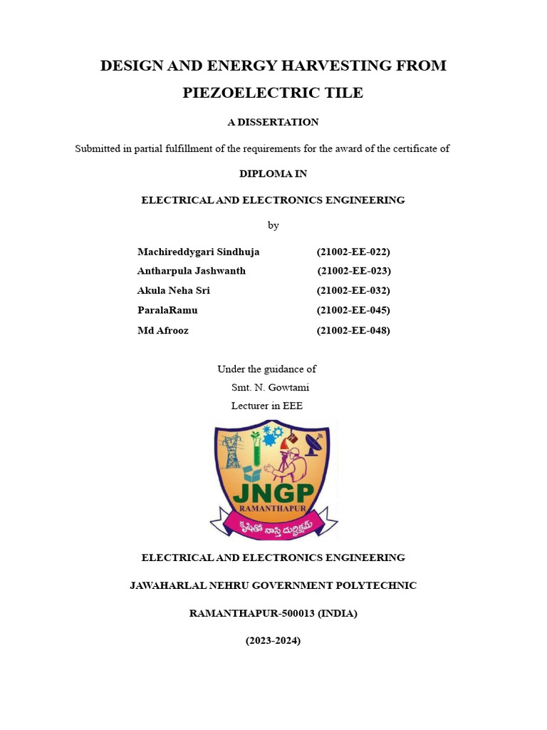 Piezoelectric Tile Modified Report 6-3 Modified 68 | PDF | Rectifier | Capacitor