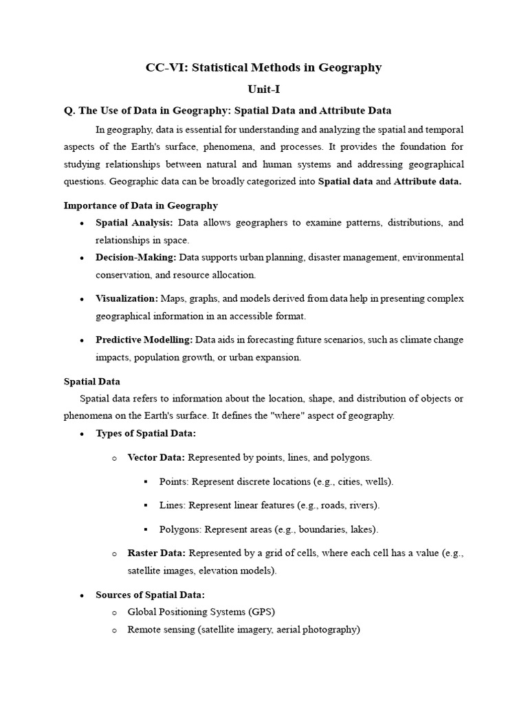 Statistical Methods in Geography | PDF | Level Of Measurement ...