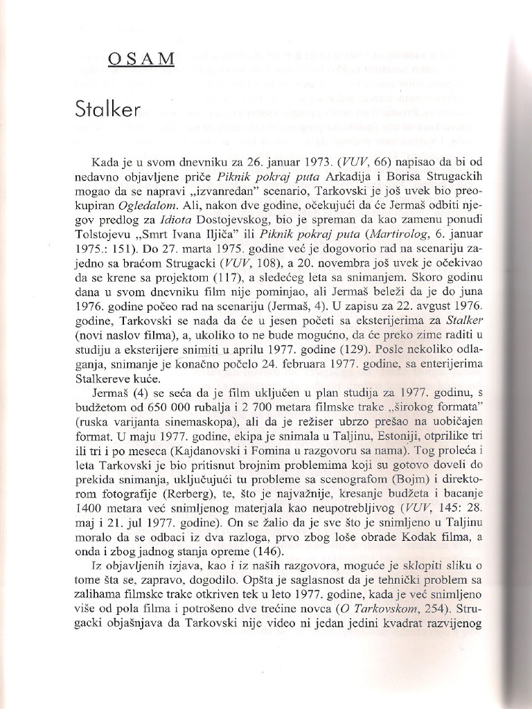 The Films of Andrei Tarkovsky STALKER | PDF