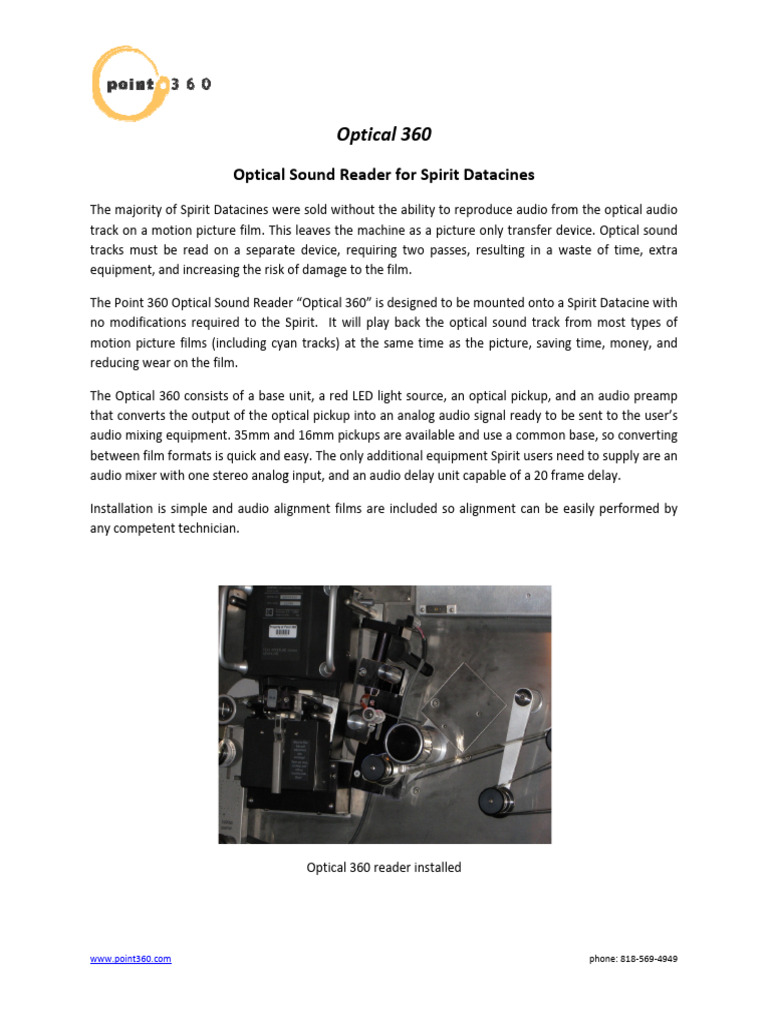 Point 360 Optical Sound Reader Overview | PDF