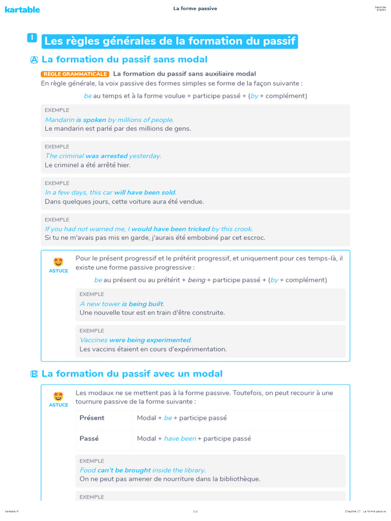 Maîtriser la Forme Passive en Anglais | PDF | Verbe | Syntaxe