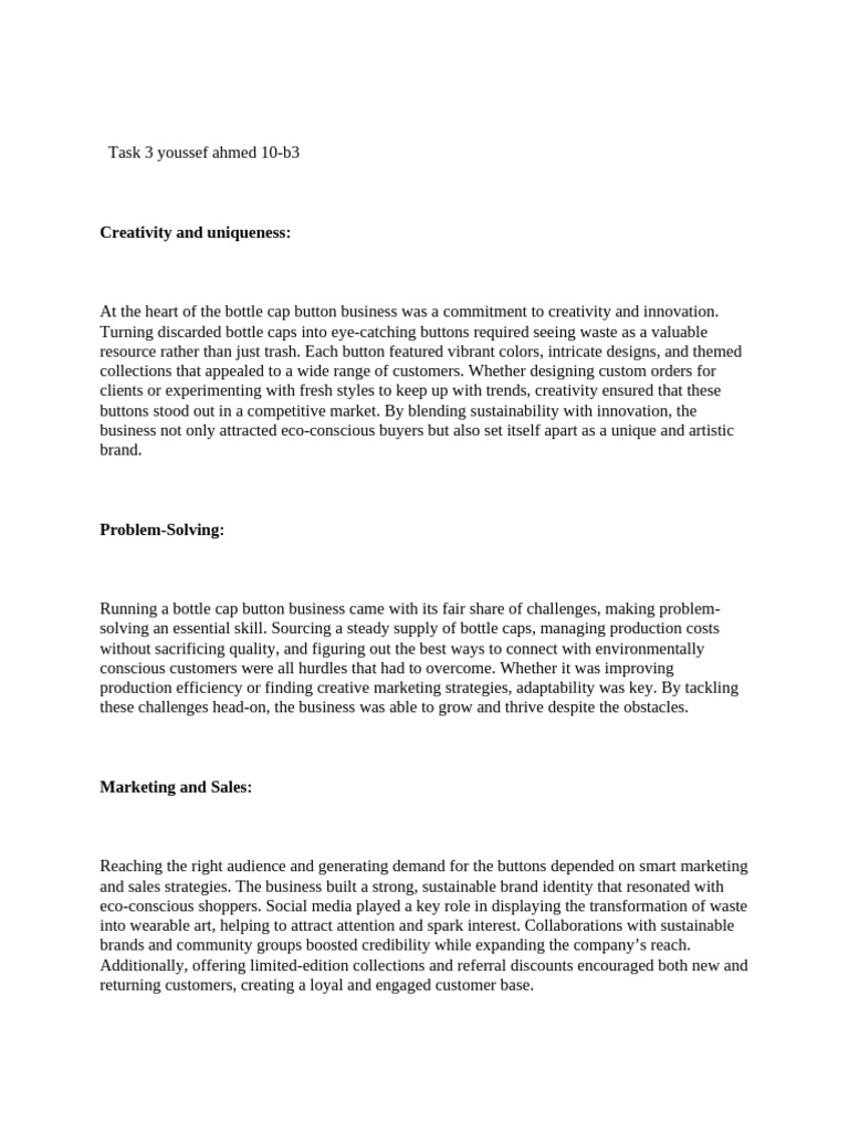 Task 3 Youssef Ahmed 10-B3 | PDF | Negotiation | Retail