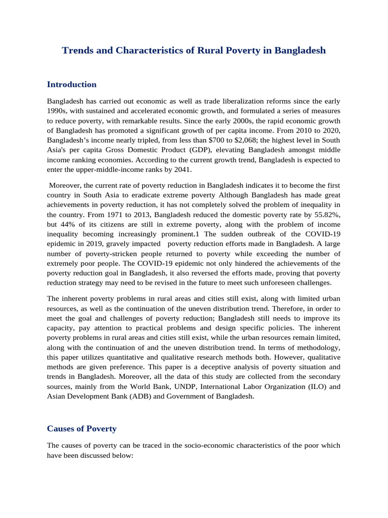 Rural Poverty Trends in Bangladesh | PDF | Cost Of Living | Poverty