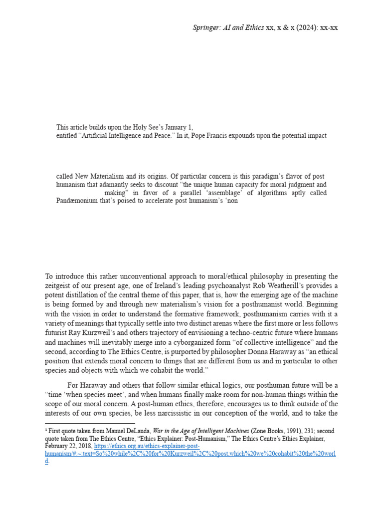 J. Eric Mathis - Peace in The Age of Intelligent Machines. The Holy See ...