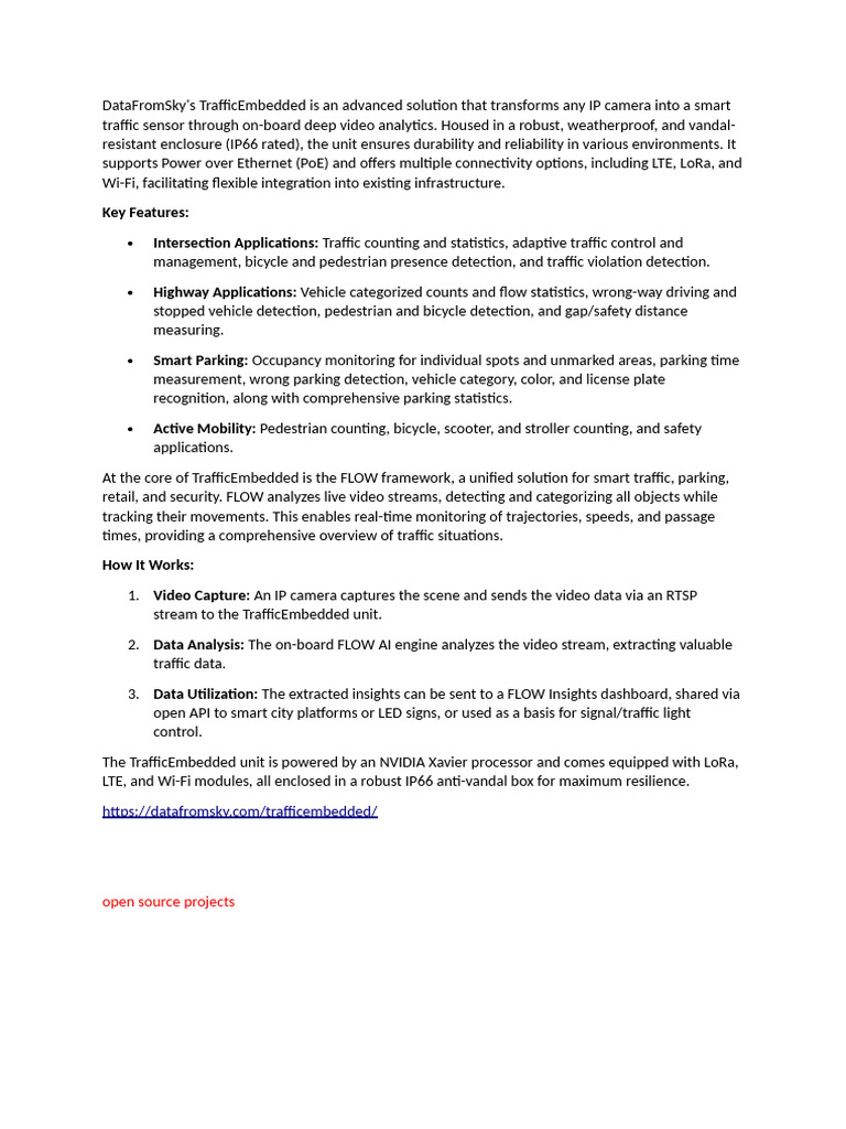 Smart Traffic Sensor Solution Overview | PDF