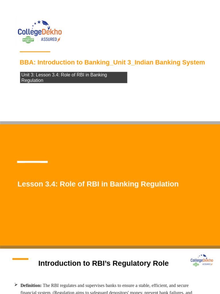 RBI's Role in Banking Regulation | PDF | Banks | Reserve Bank Of India
