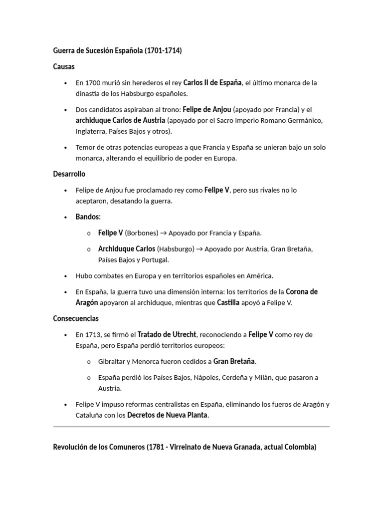 Guerra de Sucesión Española | PDF | Imperio español