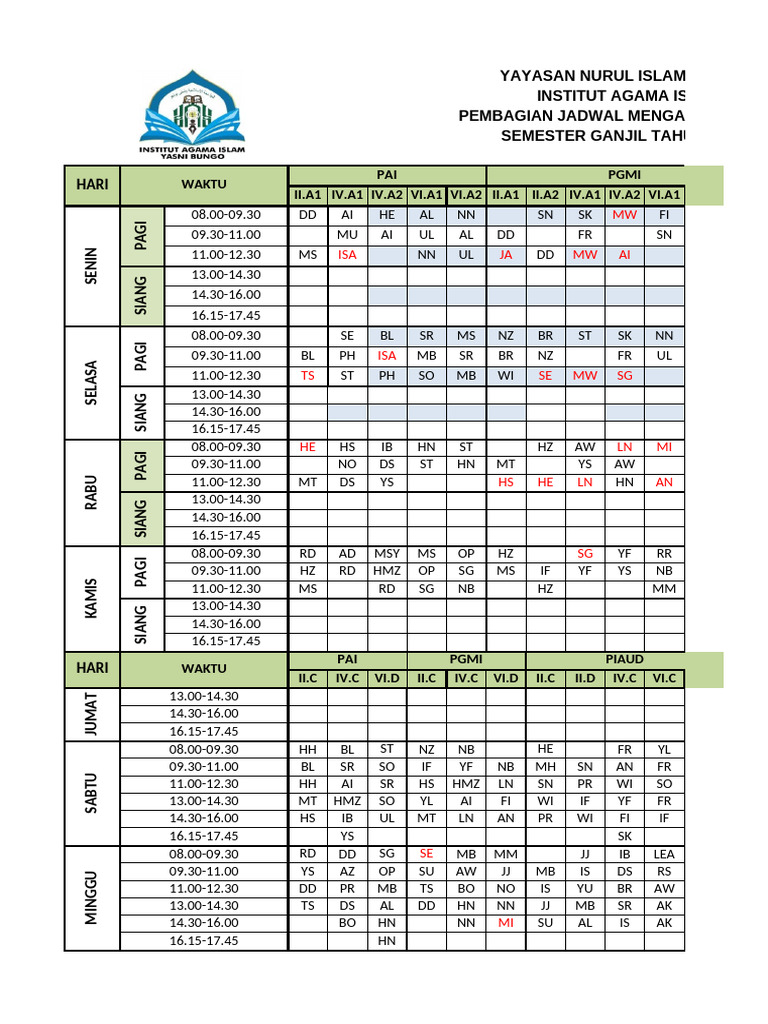 12-02-25 Roster Final Sem. Genap 2024-2025 | PDF