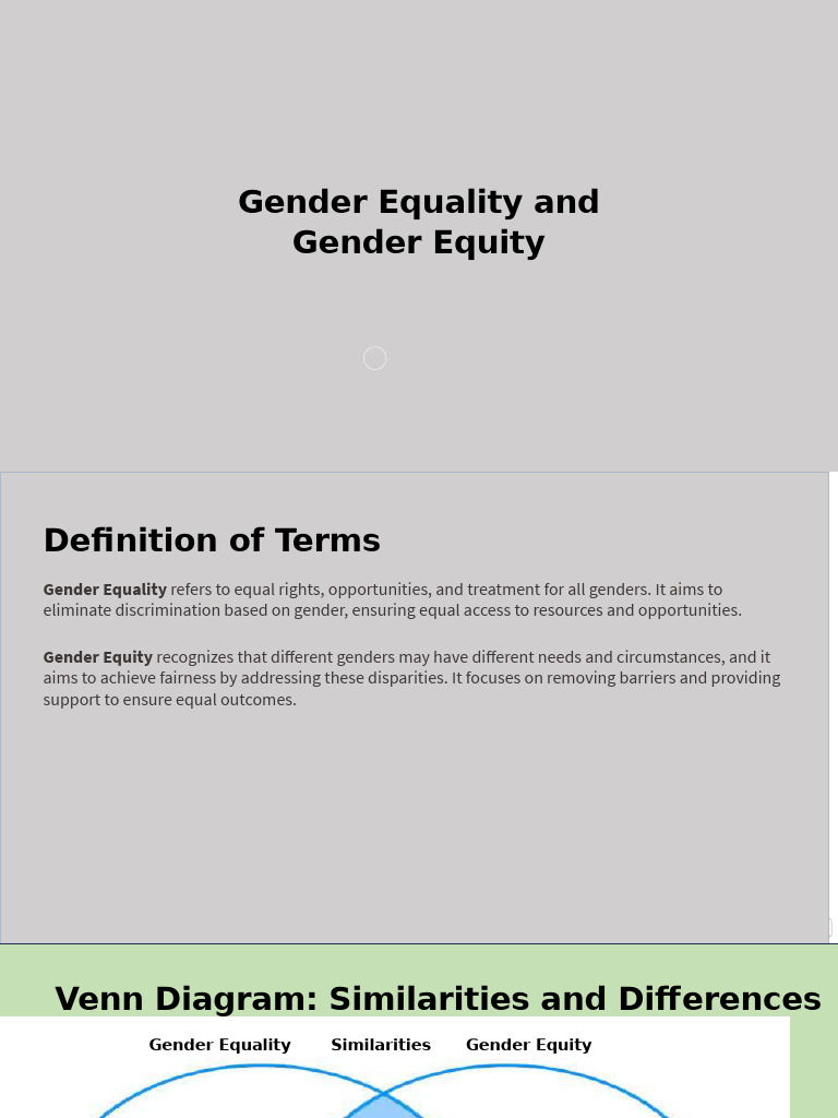 Gender Equality and Gender Equity | PDF | Gender Studies | Gender Equality