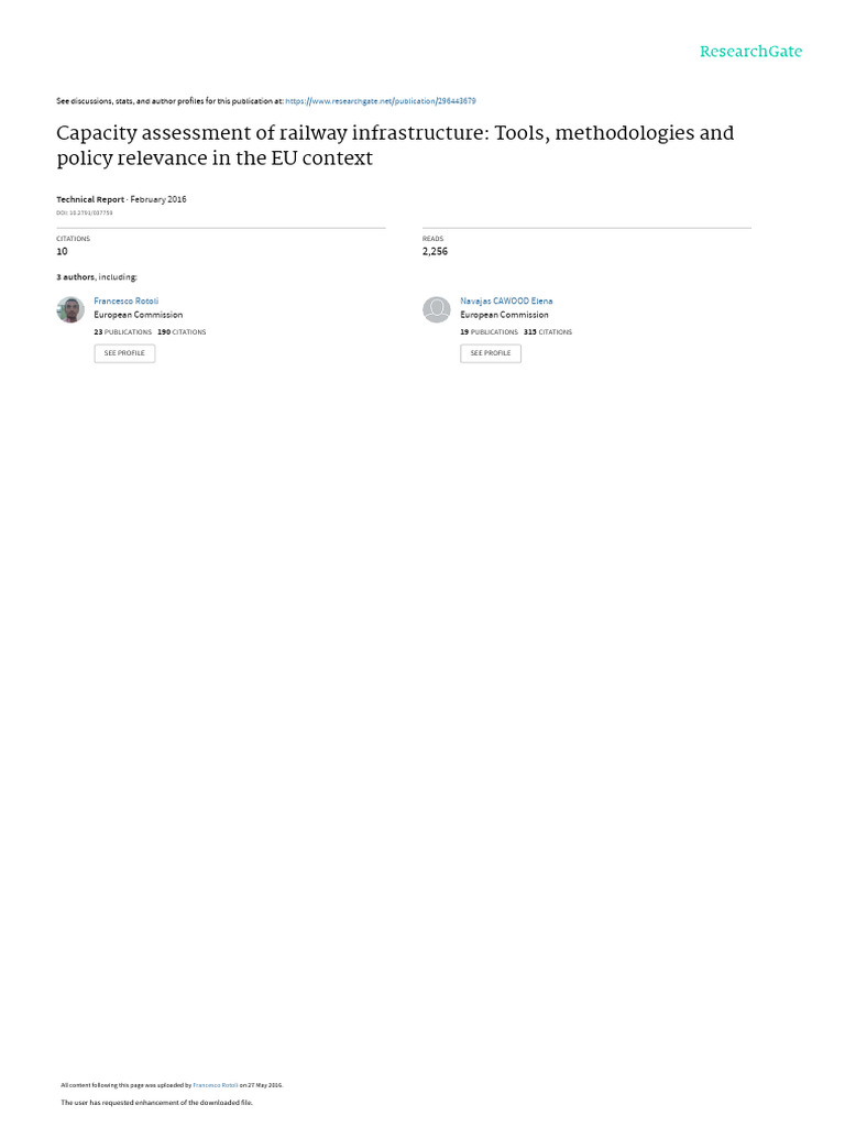 Capacity assessment | PDF | Rail Transport | Methodology