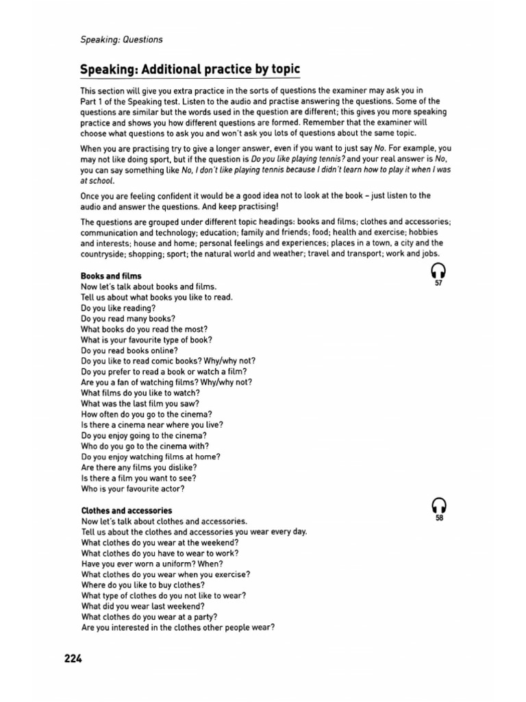 KET Speaking Part 1 | PDF