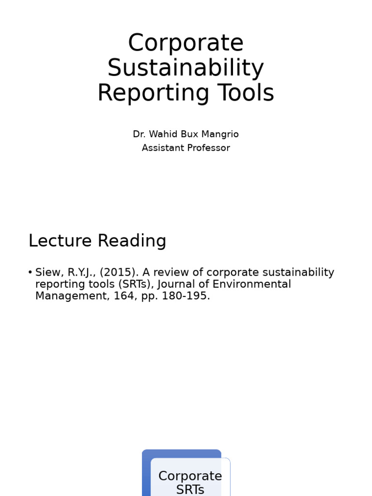 Corporate Sustainability Reporting Tools | PDF | Economies | Economy ...
