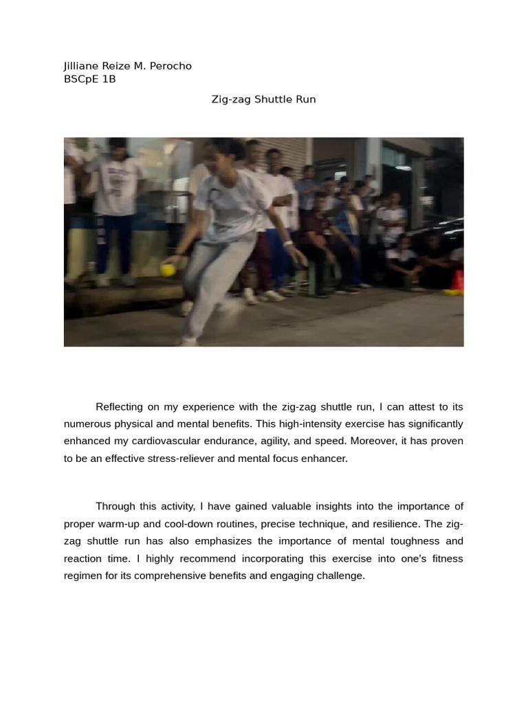 Zig-zag Shuttle Run Reflection | PDF