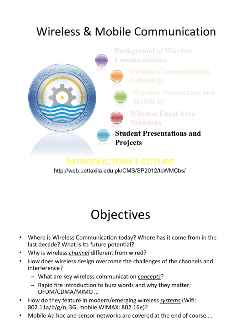 Lec 1 - Introduction To Wireless & Mobile Communication | PDF | Computer Network | Telecommunication