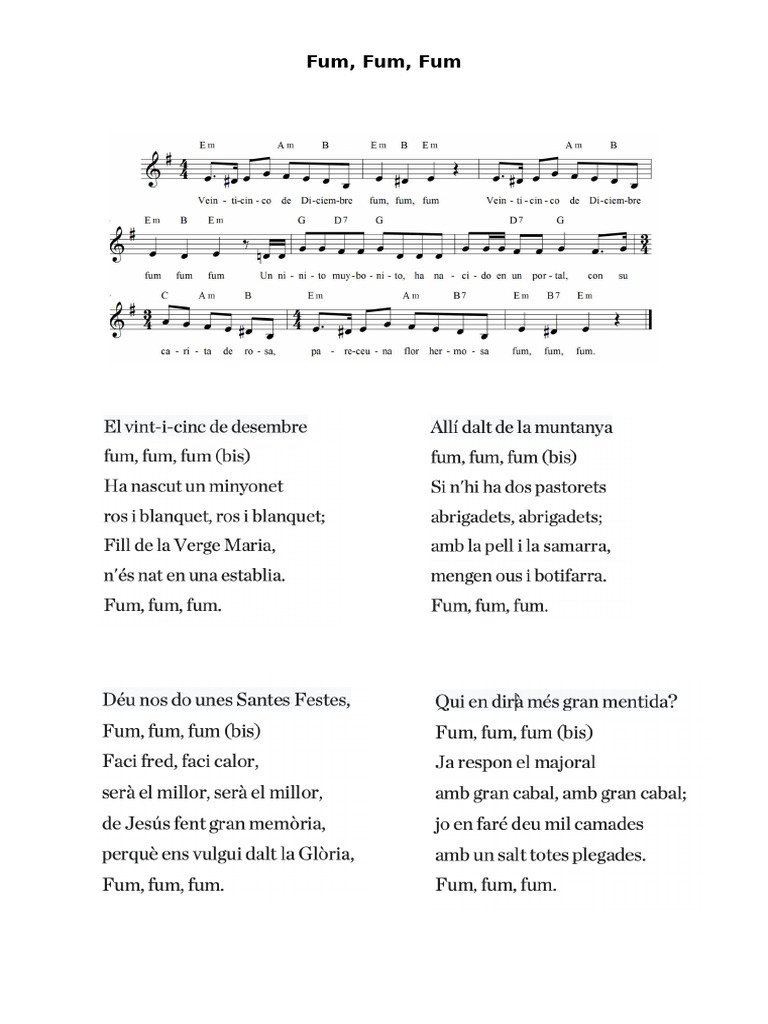 Fum Fum Fum-Lyrics | PDF
