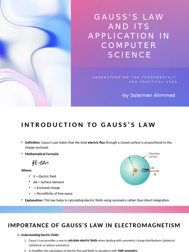 Gauss's Law and Its Application in Computer Science | PDF | Random Access Memory | Electric Field