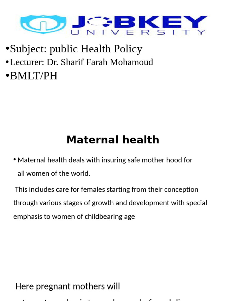 Lecture Five Public Health Policy | PDF | Pregnancy | Family Planning
