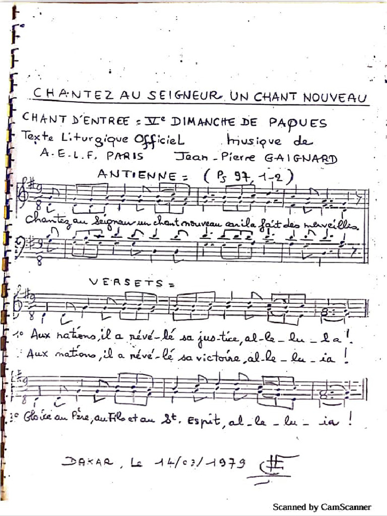Chantez Au Seigneur Gaignard | PDF