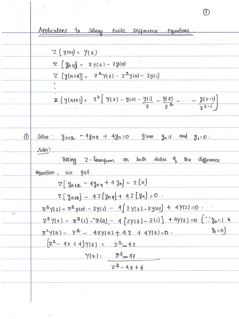 Applications To Solving Finite Difference Equations | PDF
