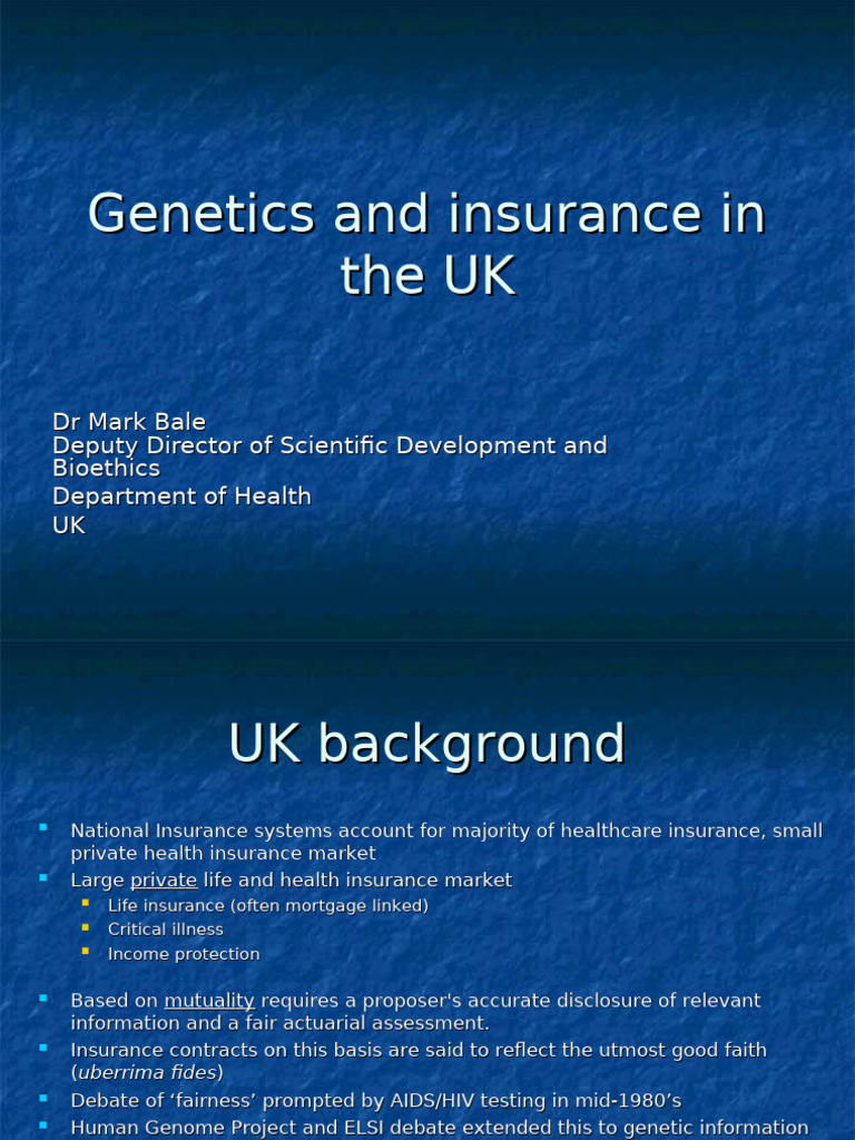 Bale e | PDF | Genetic Testing | Insurance