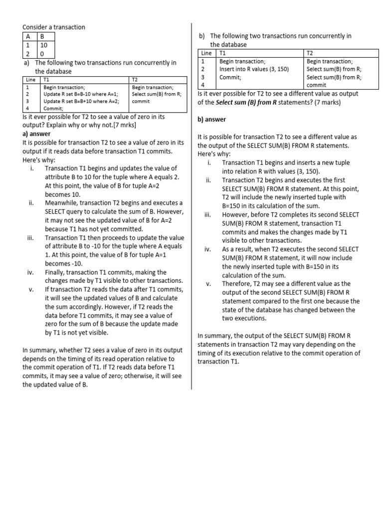 Database Transaction Analysis | PDF | Database Transaction | Relational ...