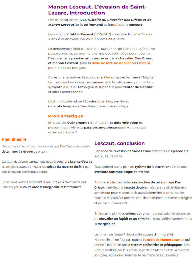 Analyse L'évasion | PDF