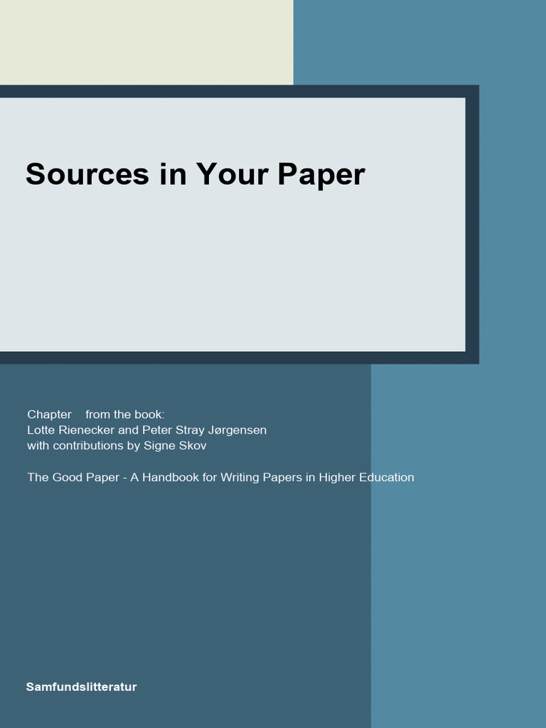 Chapter 7 Sources in Your Paper | PDF | Methodology | Theory