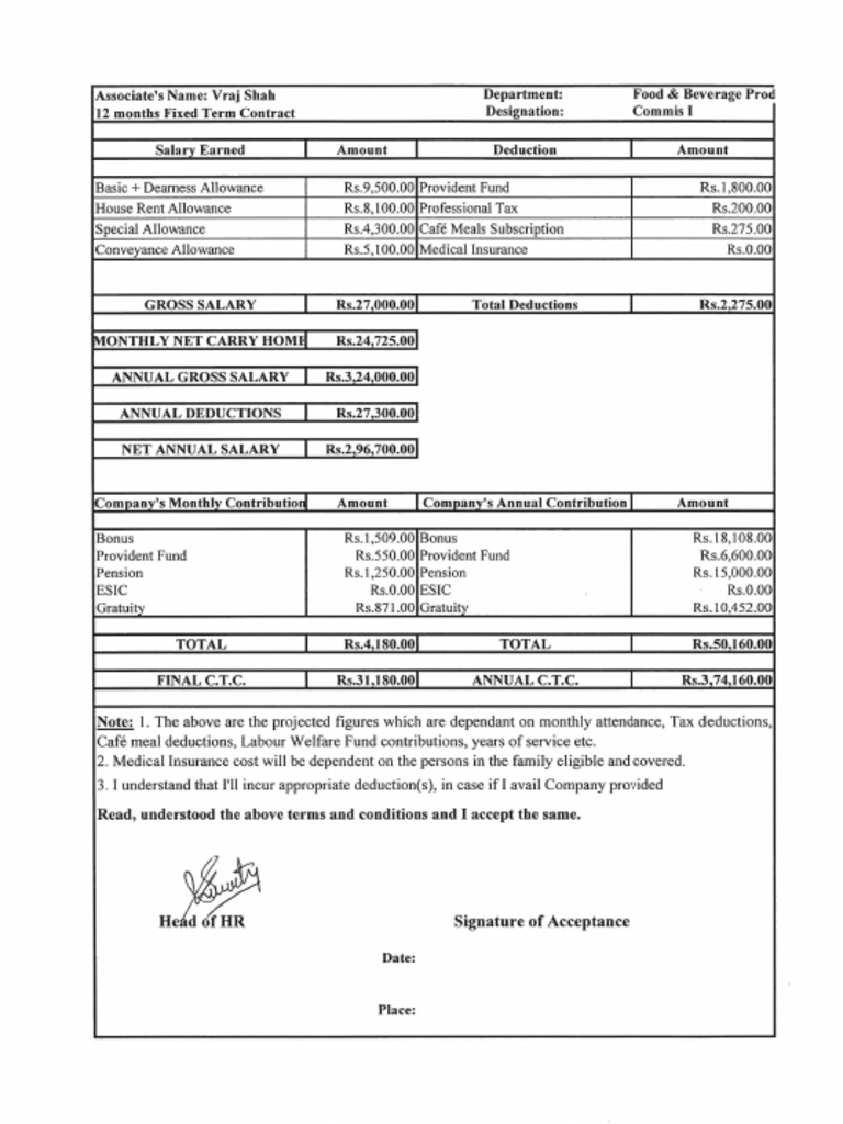 Vraj Offer letter | PDF