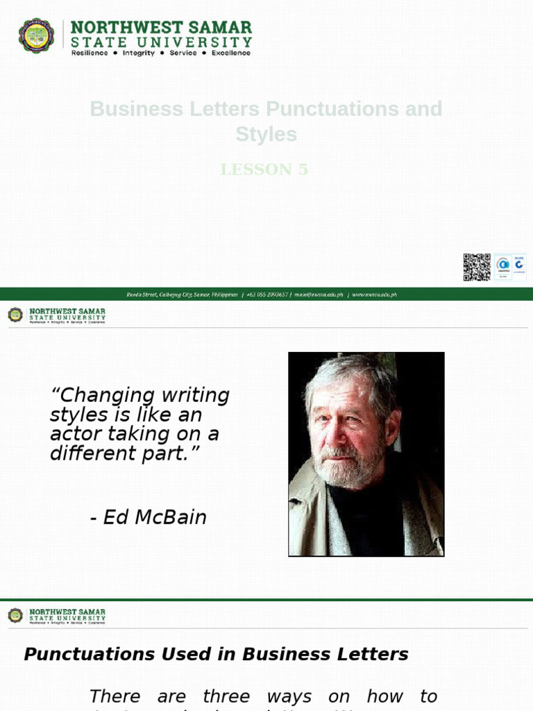Business Letter Punctuation & Styles Guide | PDF | Punctuation ...