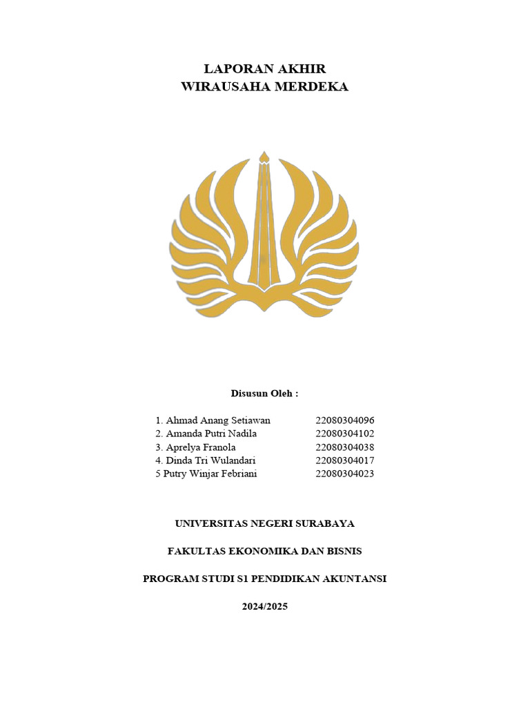 Laporan Akhir Kegiatan Wirausaha Merdeka UNTAG | PDF