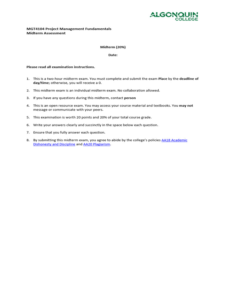 MGT4104 - Midterm Assessment | PDF